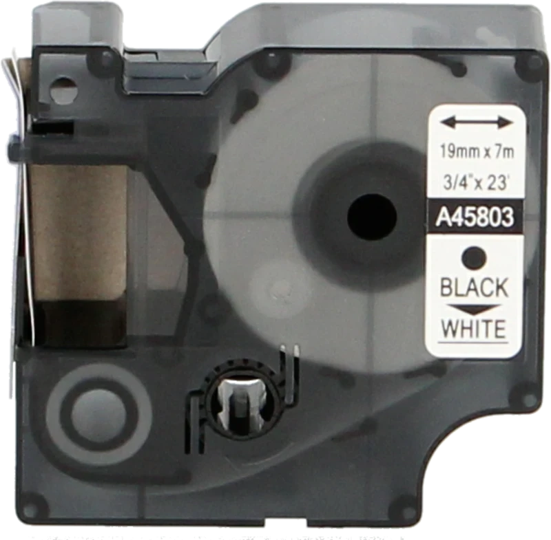 FLWR Dymo 45803 zwart op wit breedte 19 mm (Huismerk (compatible))